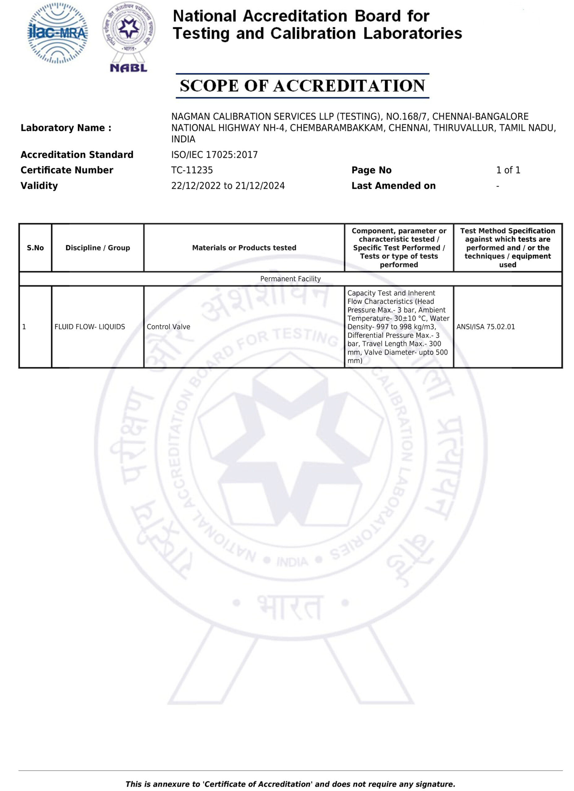 Certifications - Nagman Calibration Services LLP